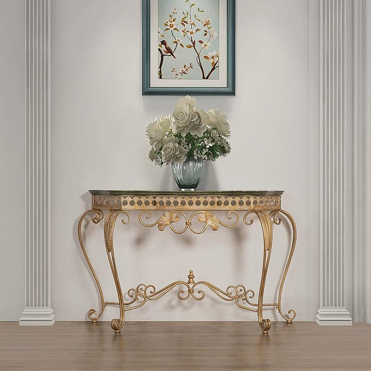 Rite Treasure 53.15" Gold Free Form Solid Wood;Iron Console Table | Wayfair